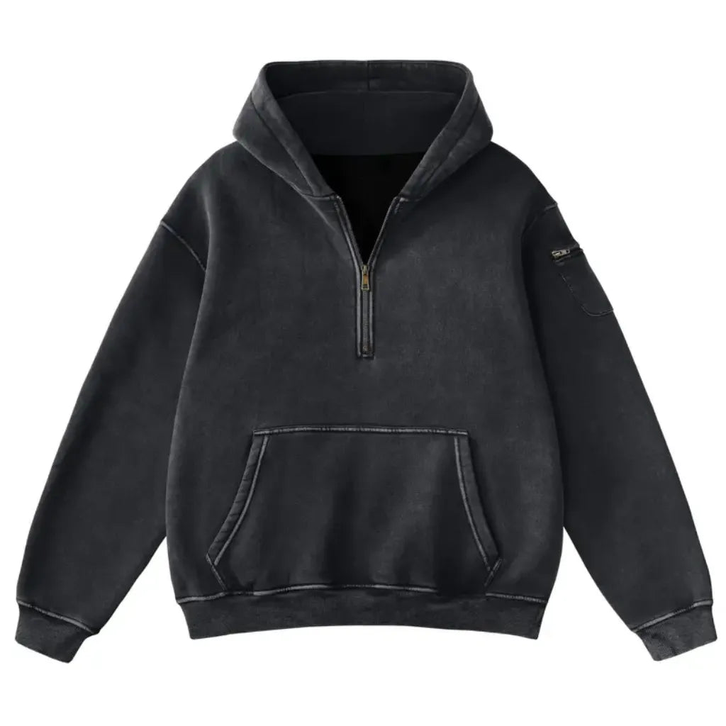 Vintage Design Half Zip Oversized Hoodie For Women – Splendifly